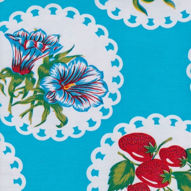Light Blue Doily Oilcloth Fabric – Oilcloth Alley